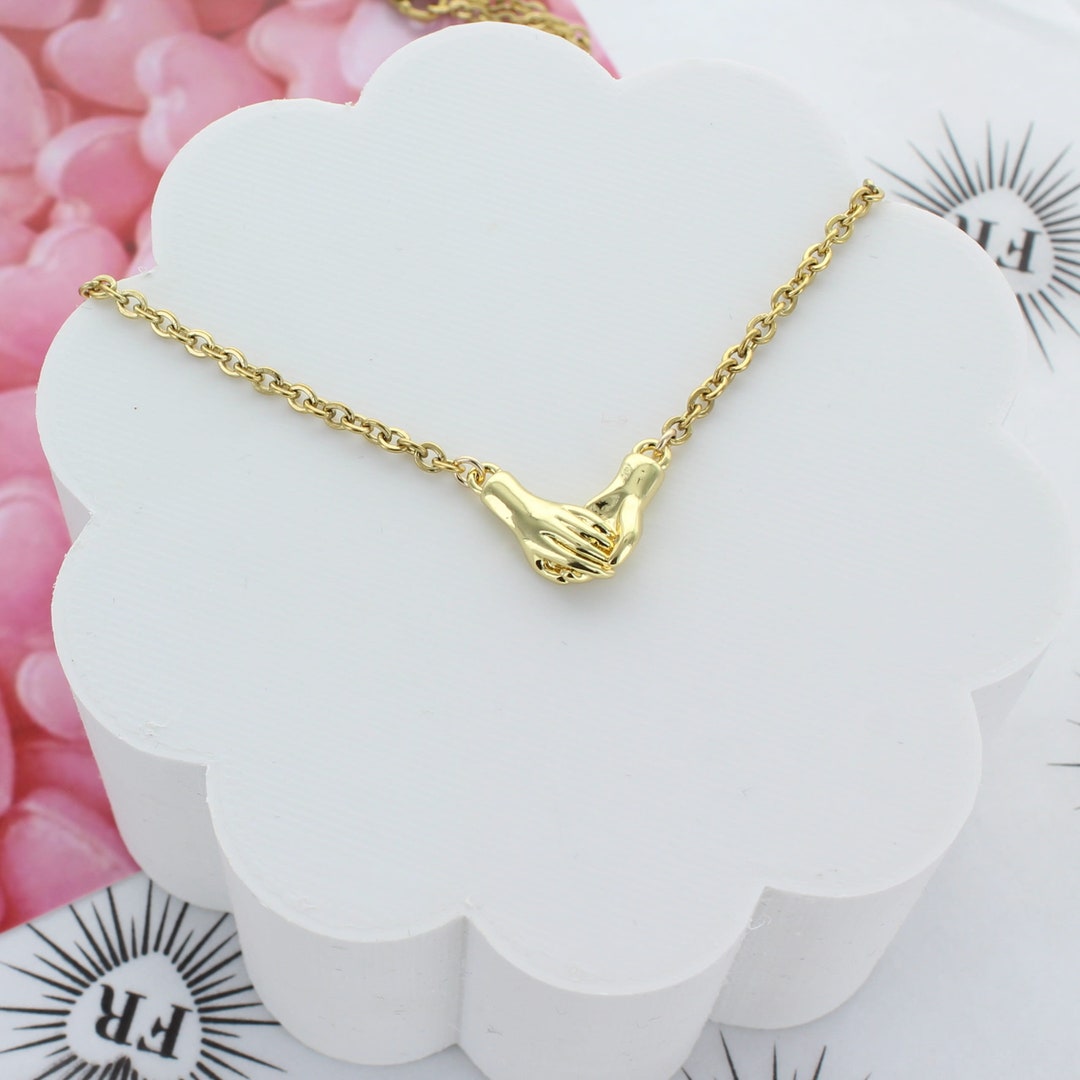 Holding Hands Necklace - Etsy