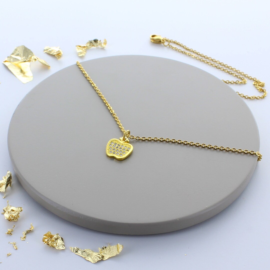 Pave Apple Necklace - Etsy