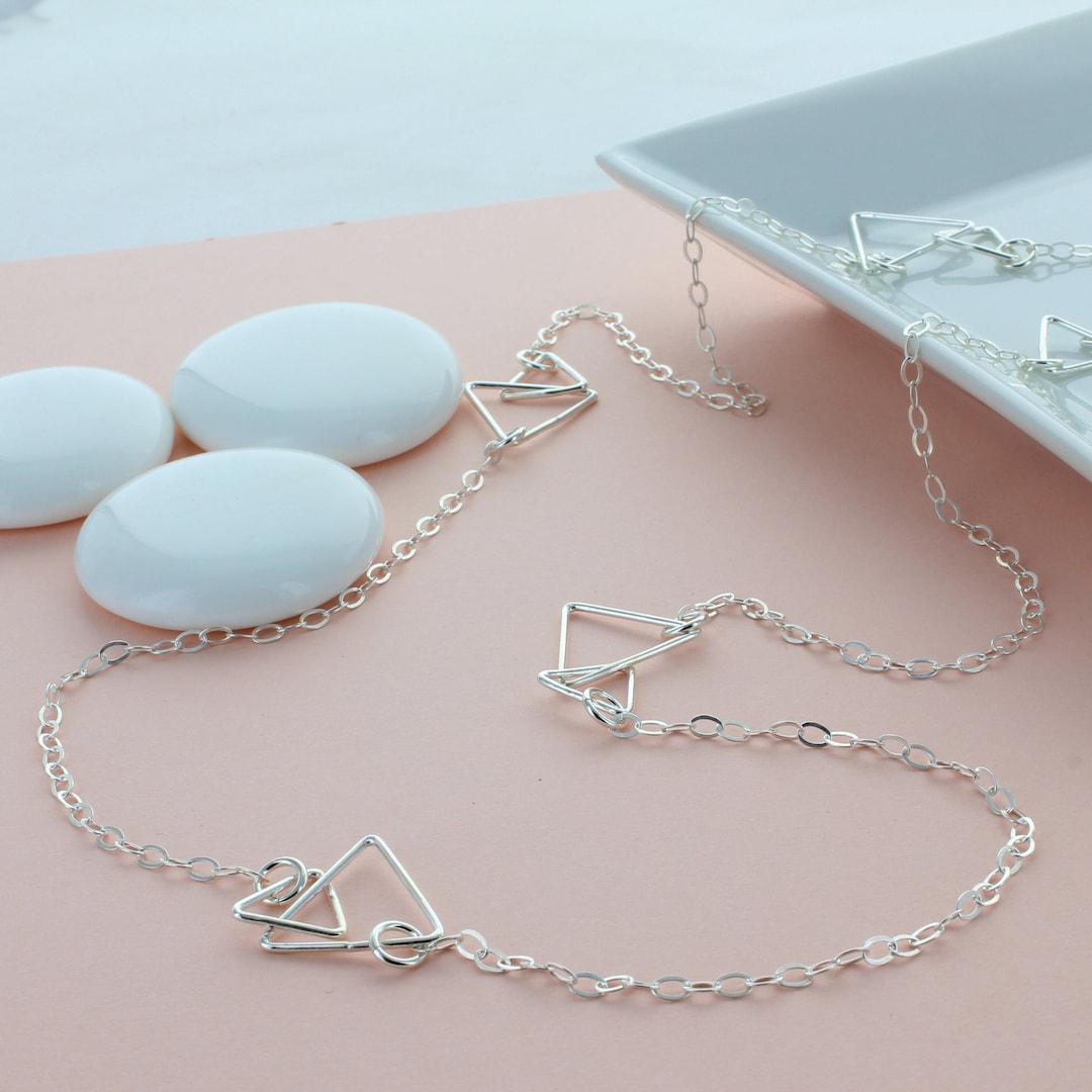 Triangle Interlocking Layered Necklace - Etsy