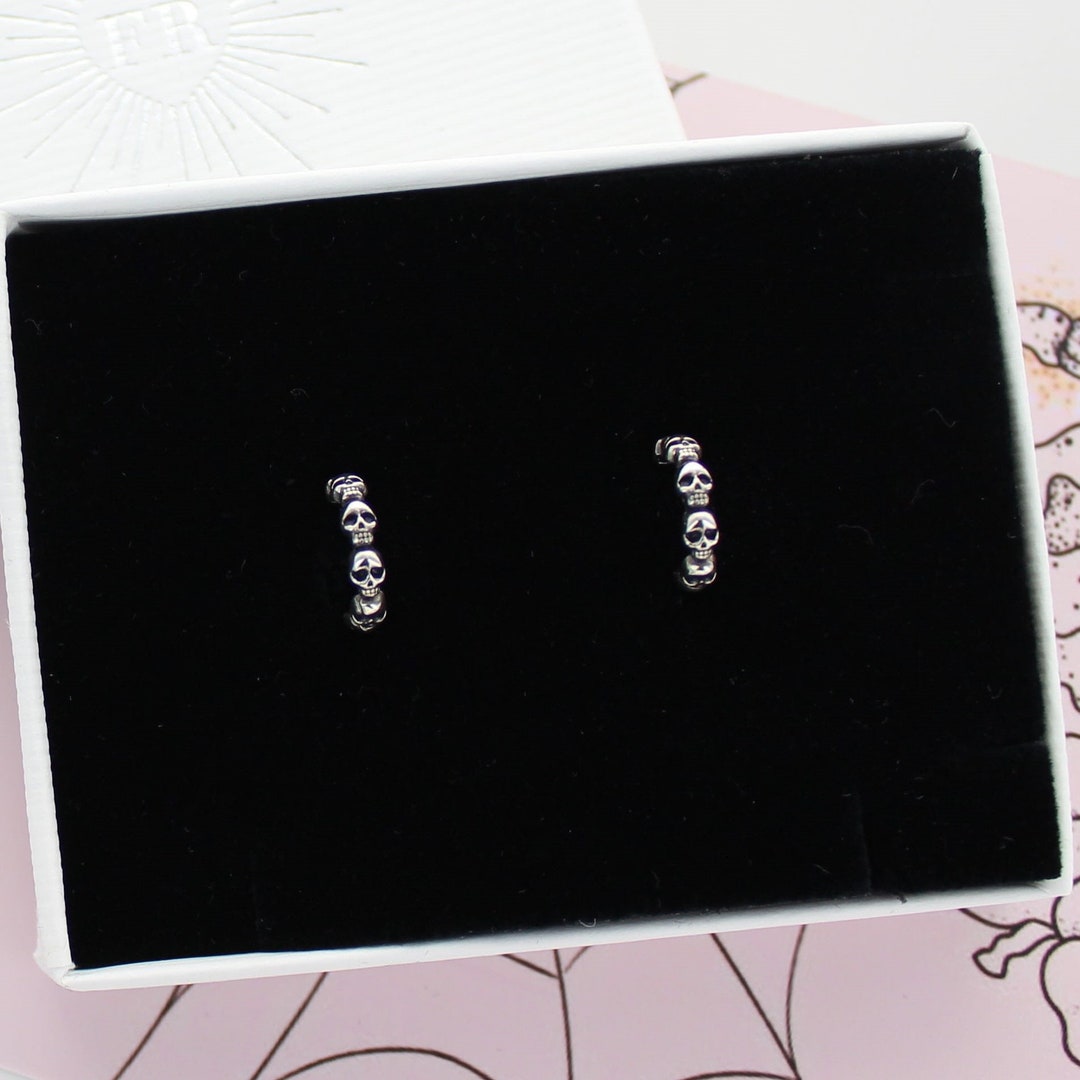 Skull Hoops - Etsy UK