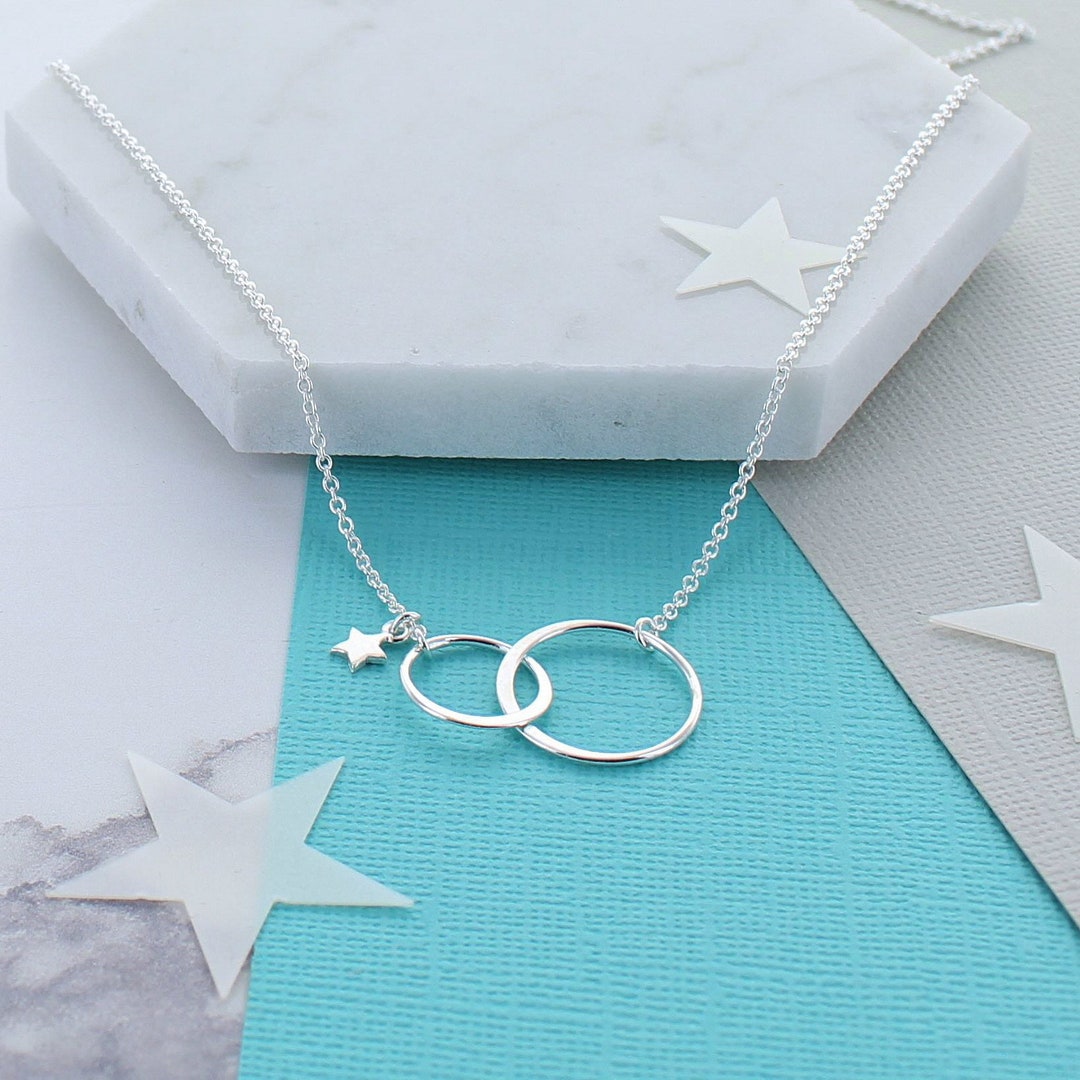 Sterling Silver Infinity Link Star Necklace - Etsy