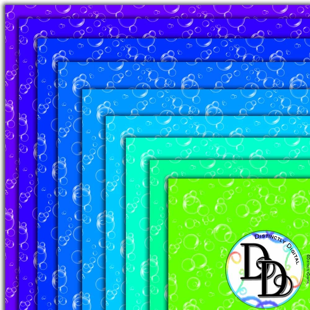 Bubbles Scrapbook Digital Papers Printable Pages Soap Ombre - Etsy