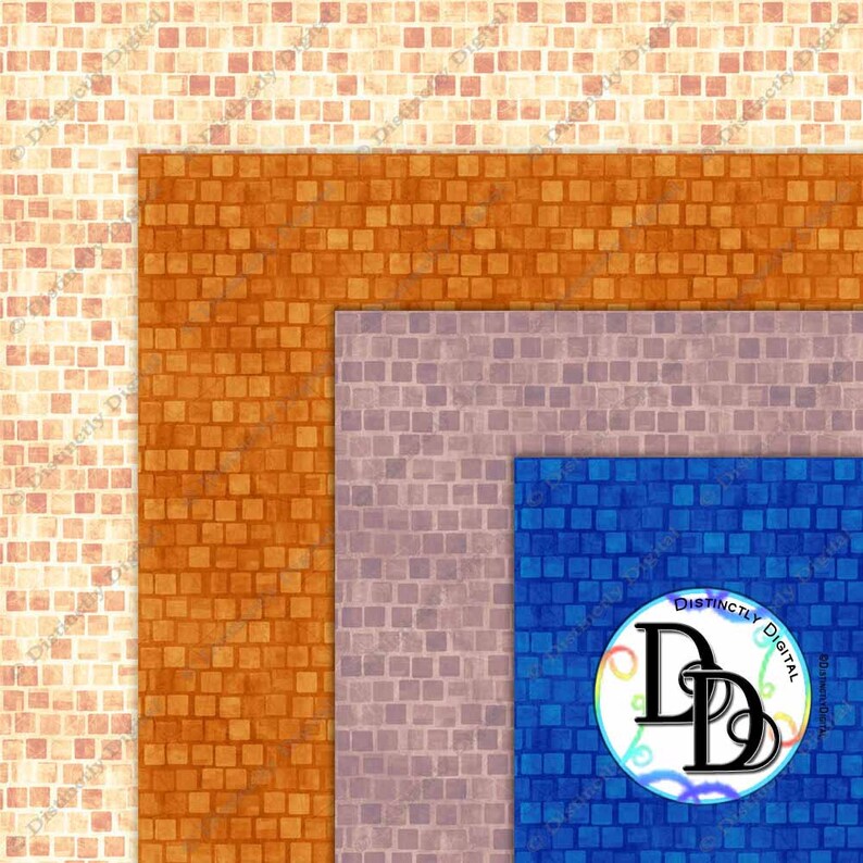 Mosaic Tile Scrapbook Papers Printable Digital Paper Cracked | Etsy