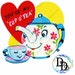 Vintage Tea Cup Valentine Printable Card Antique Tea Kettle Set Digital ...