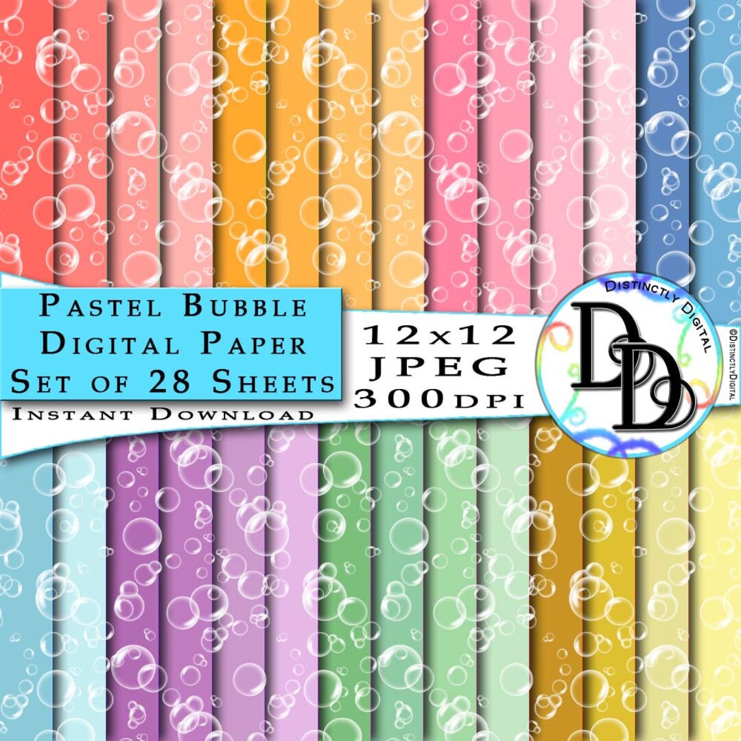 Pastel Bubbles Digital Scrapbooking Paper Bubbles Digital Paper Pastel ...