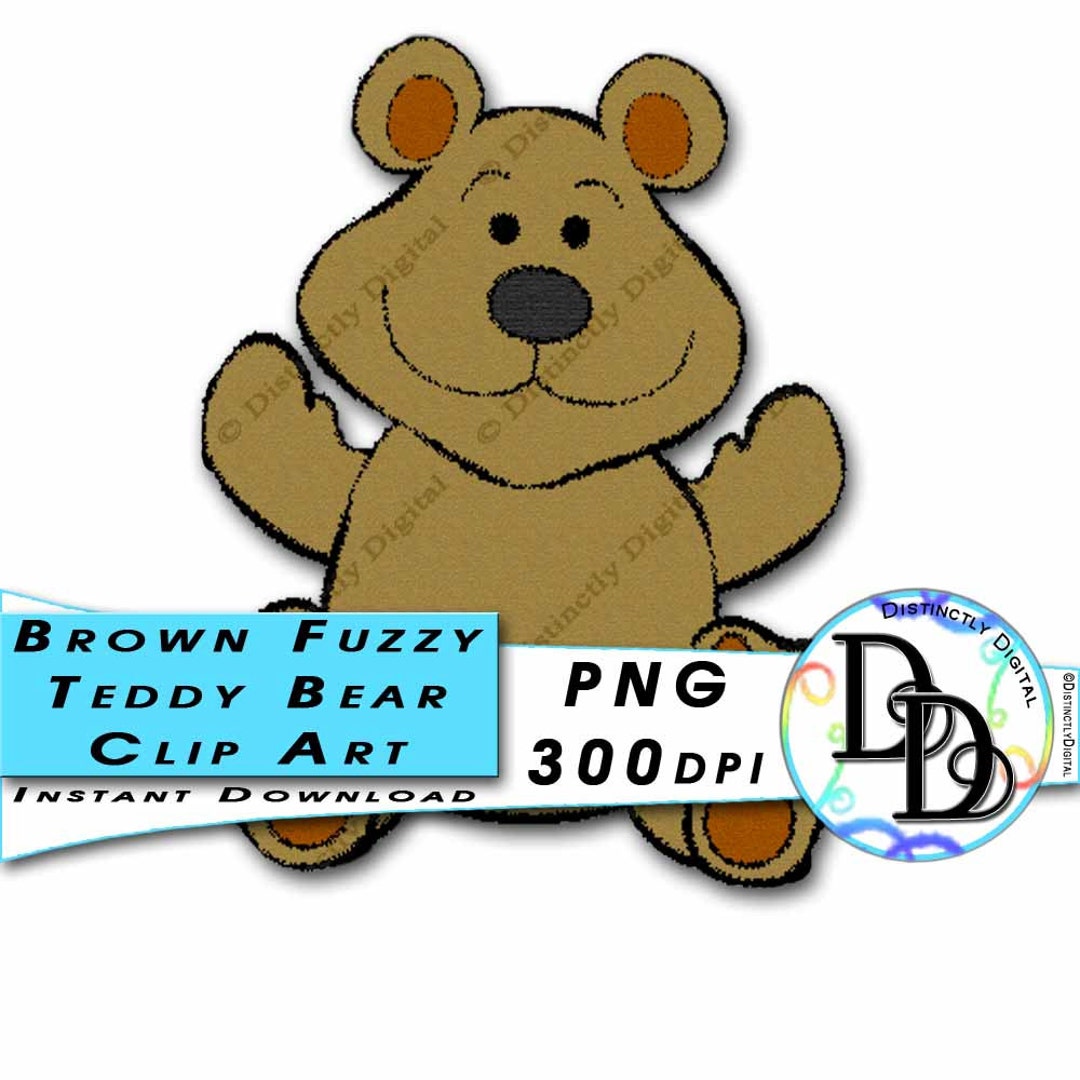 Brown Teddy Bear Clip Art Printable Digital Scrapbook Clipart - Etsy