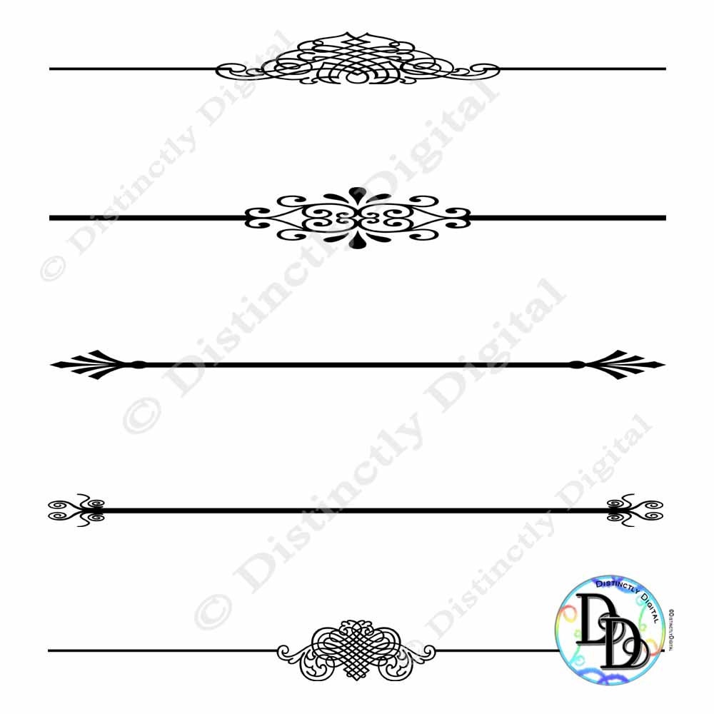 10 Black Printable Text Dividers Digital Scrapbook Clipart - Etsy