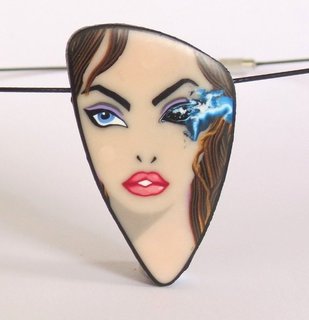 Comic Style Pendant - Etsy UK