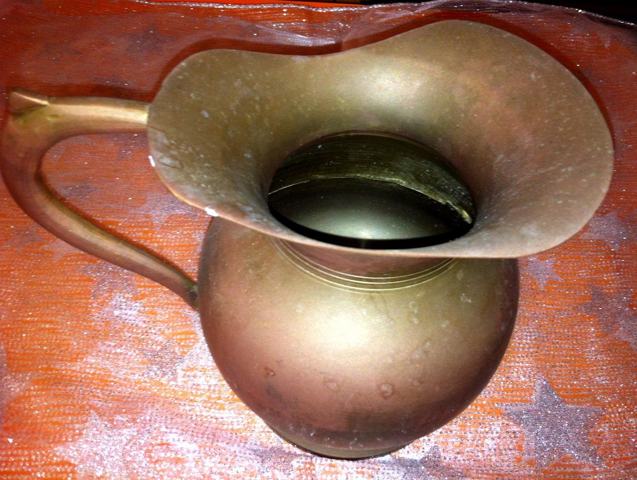 Vintage Bronze Pitcher With Handle, Rustic 1 Lb. 7 Oz., 5 3/4" High X 5 ...