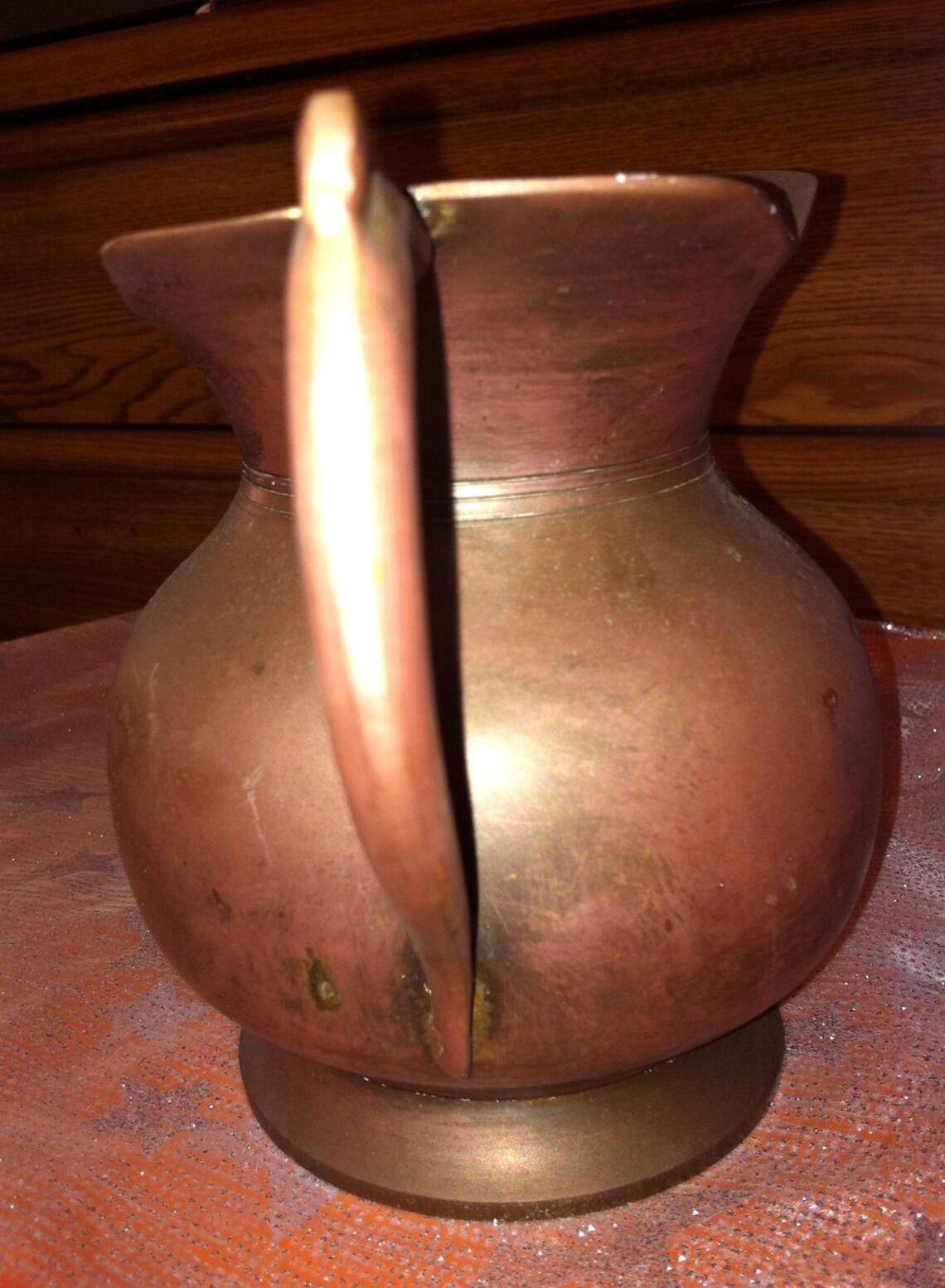 Vintage Bronze Pitcher With Handle, Rustic 1 Lb. 7 Oz., 5 3/4" High X 5 ...