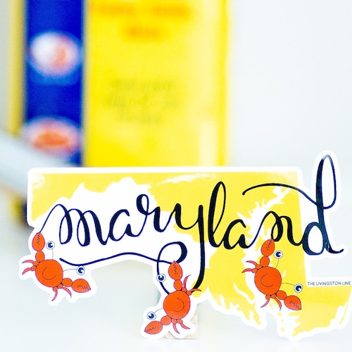 Maryland Flag Crab Sticker | Etsy