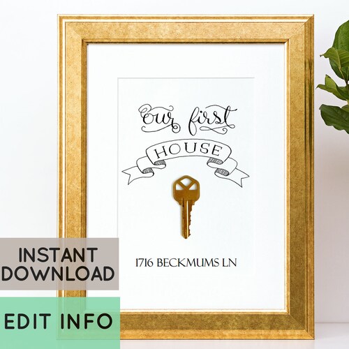 Our First House Apartment Home or Place Printable Key Frame - Etsy