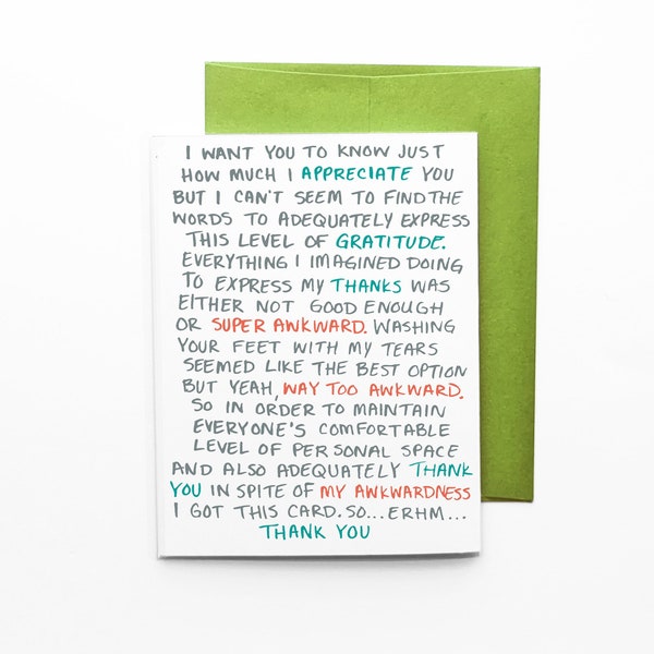 Funny Thank You Cards - Etsy