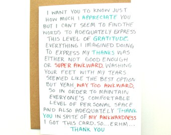 Thank you card funny | Etsy