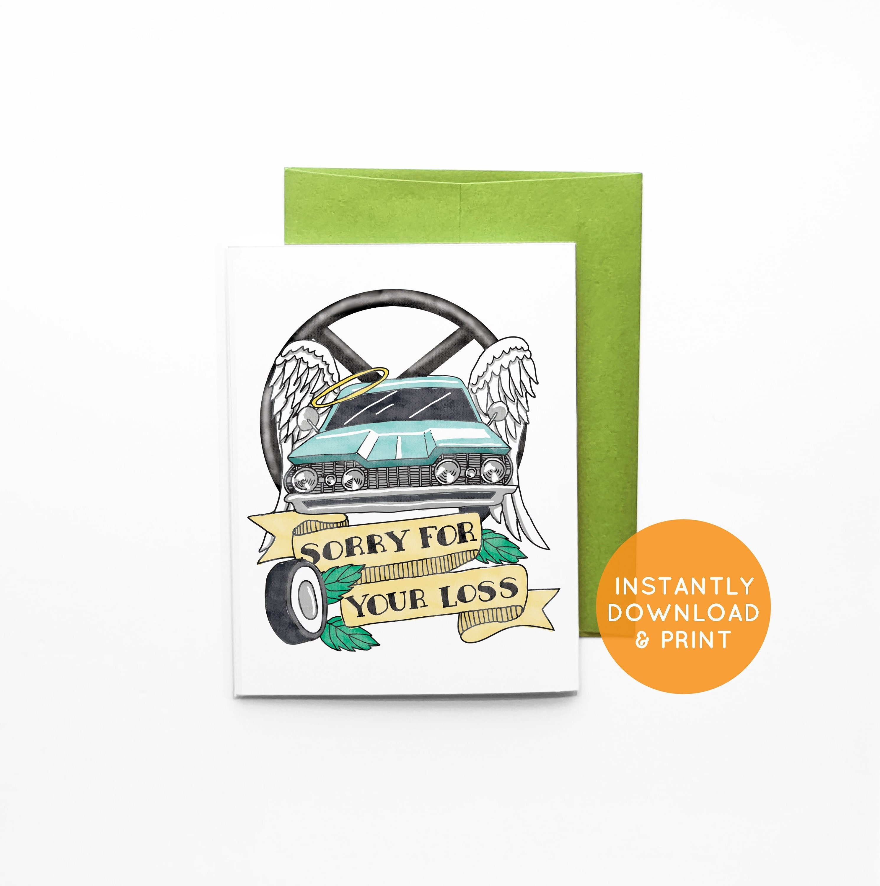 PRINTABLE Car Sympathy Card Sorry Your Car Died - Etsy UK