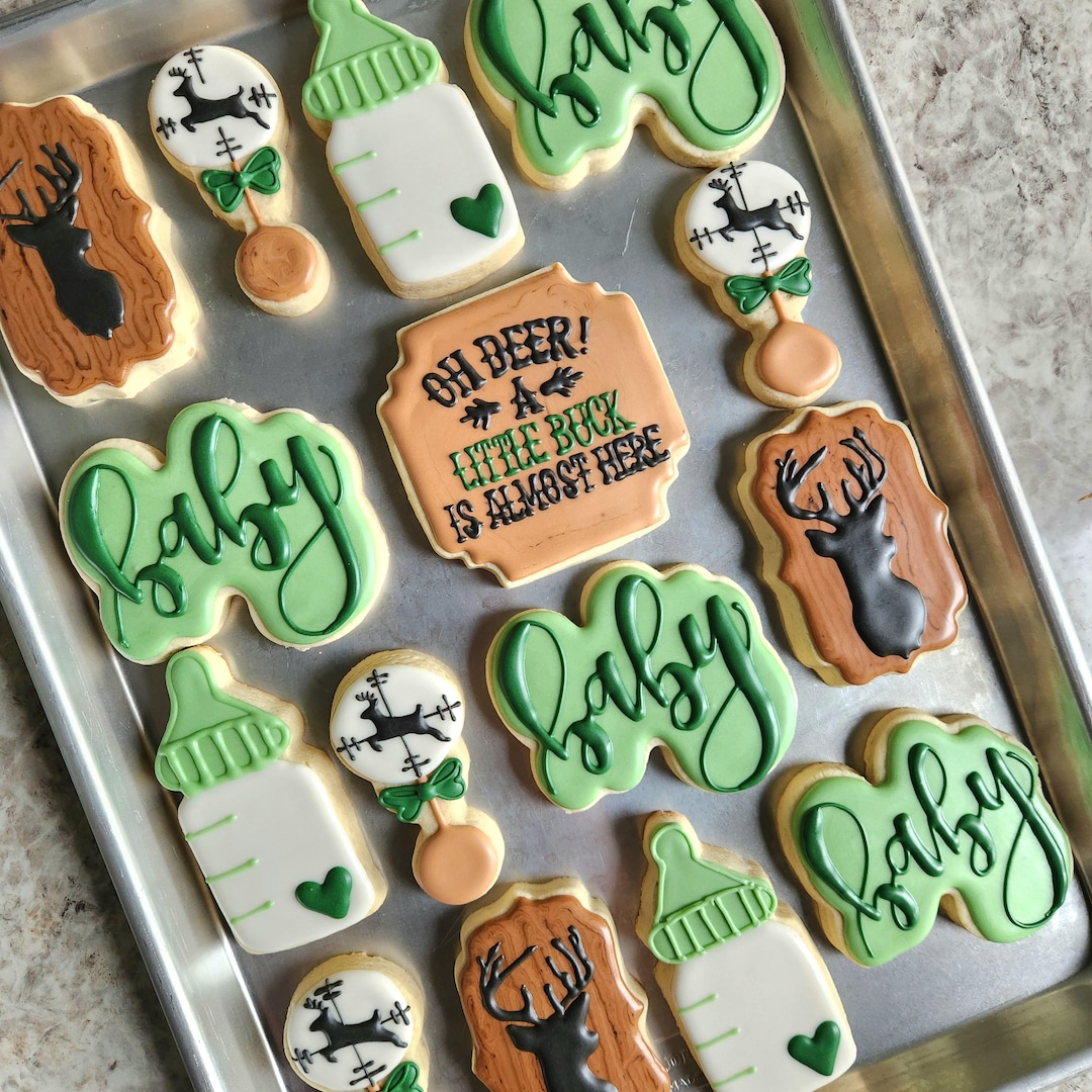 One Dozen A Little Buck is on the Way Baby Shower Sugar Cookies - Etsy