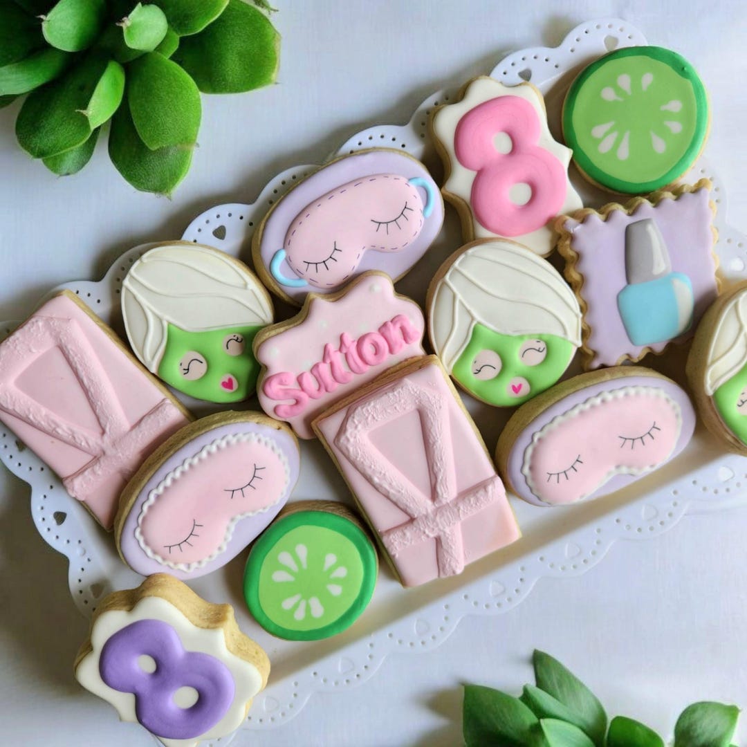 Spa Birthday, Spa Cookies, Girly Birthday, Birthday Cookies - Etsy