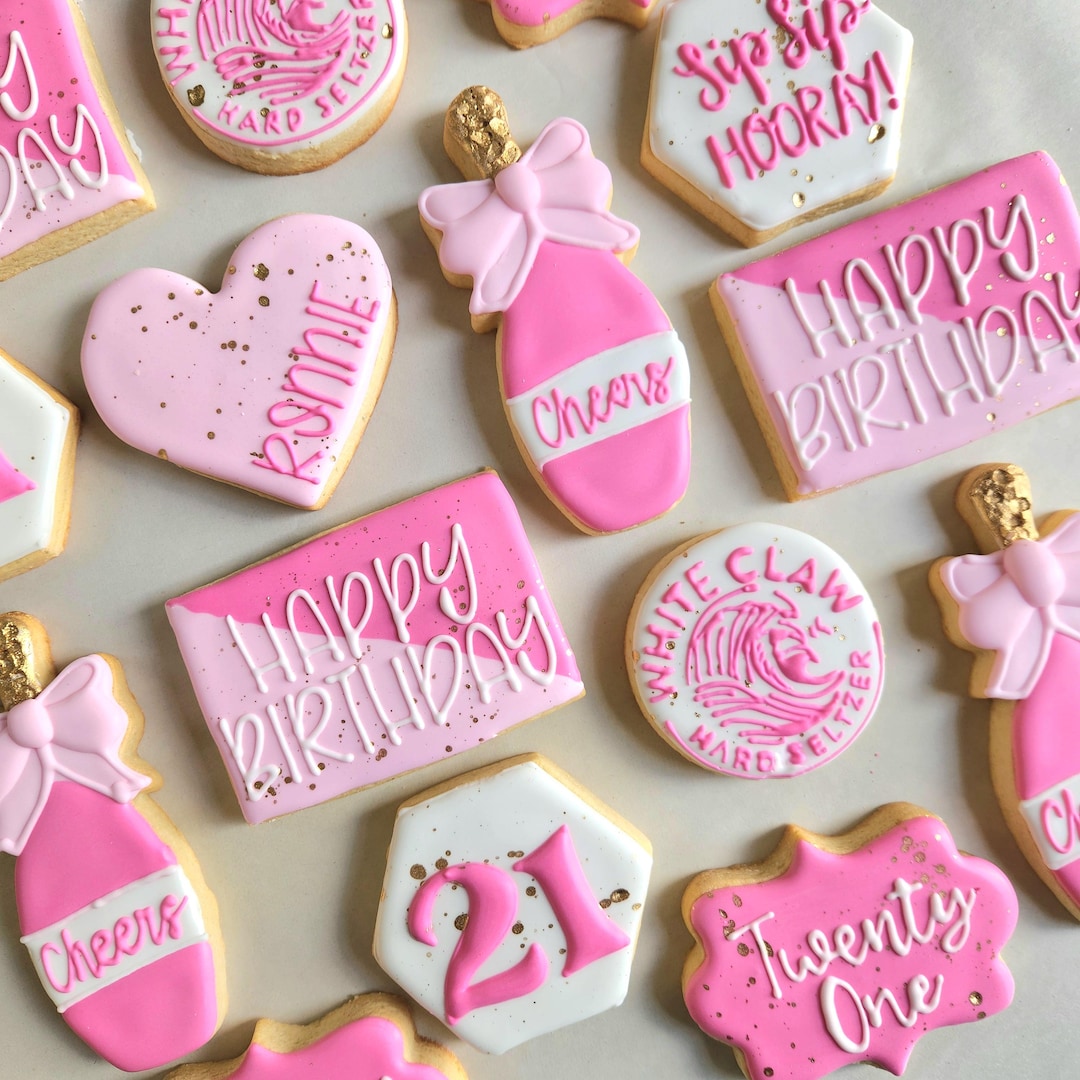 One Dozen 21st Gril Birthday Cookies - Etsy