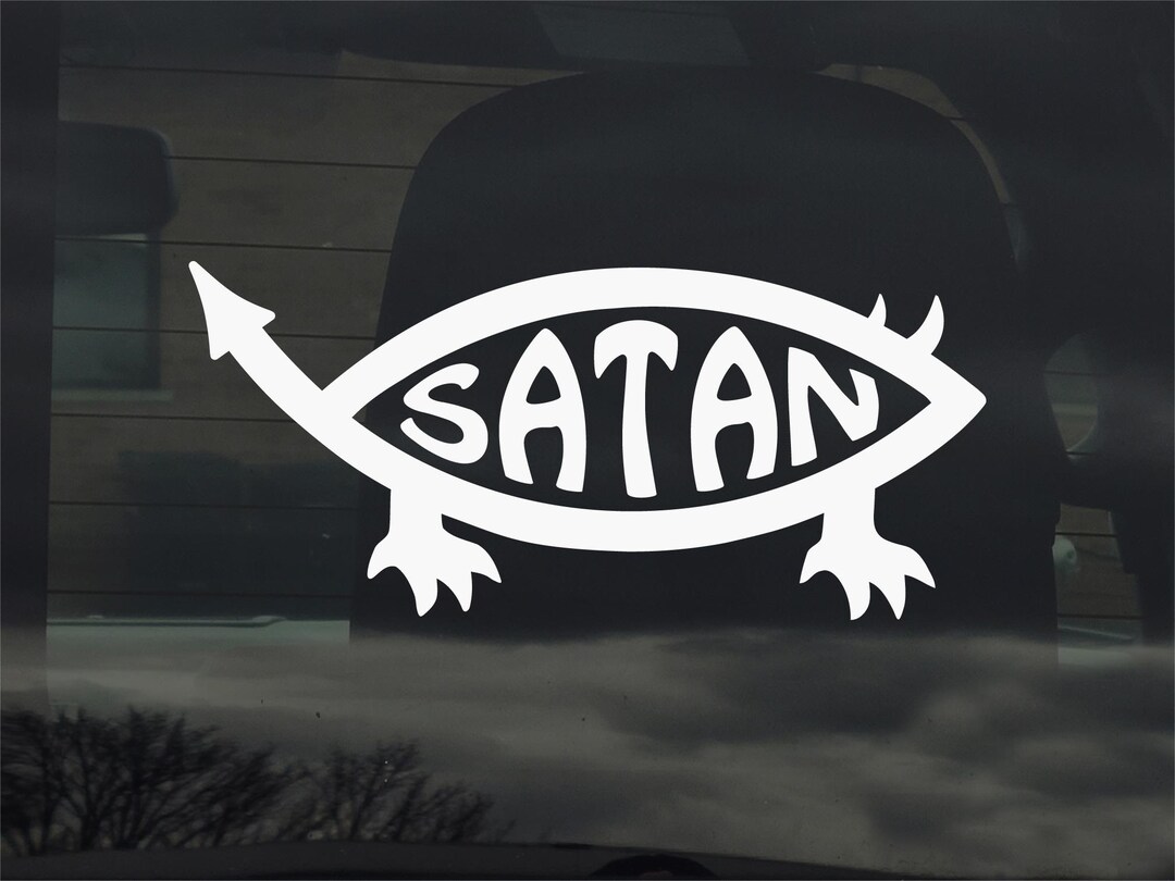 Satan Fish Vinyl Sticker Decal for Car Window Laptop & More - Etsy