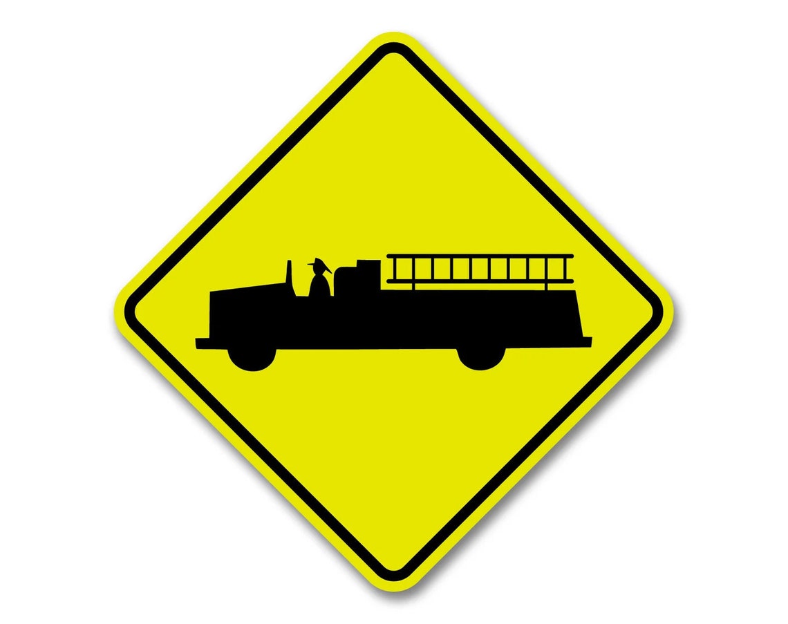 Fire Truck Fire Engine Firefighter Crossing Yellow | Etsy