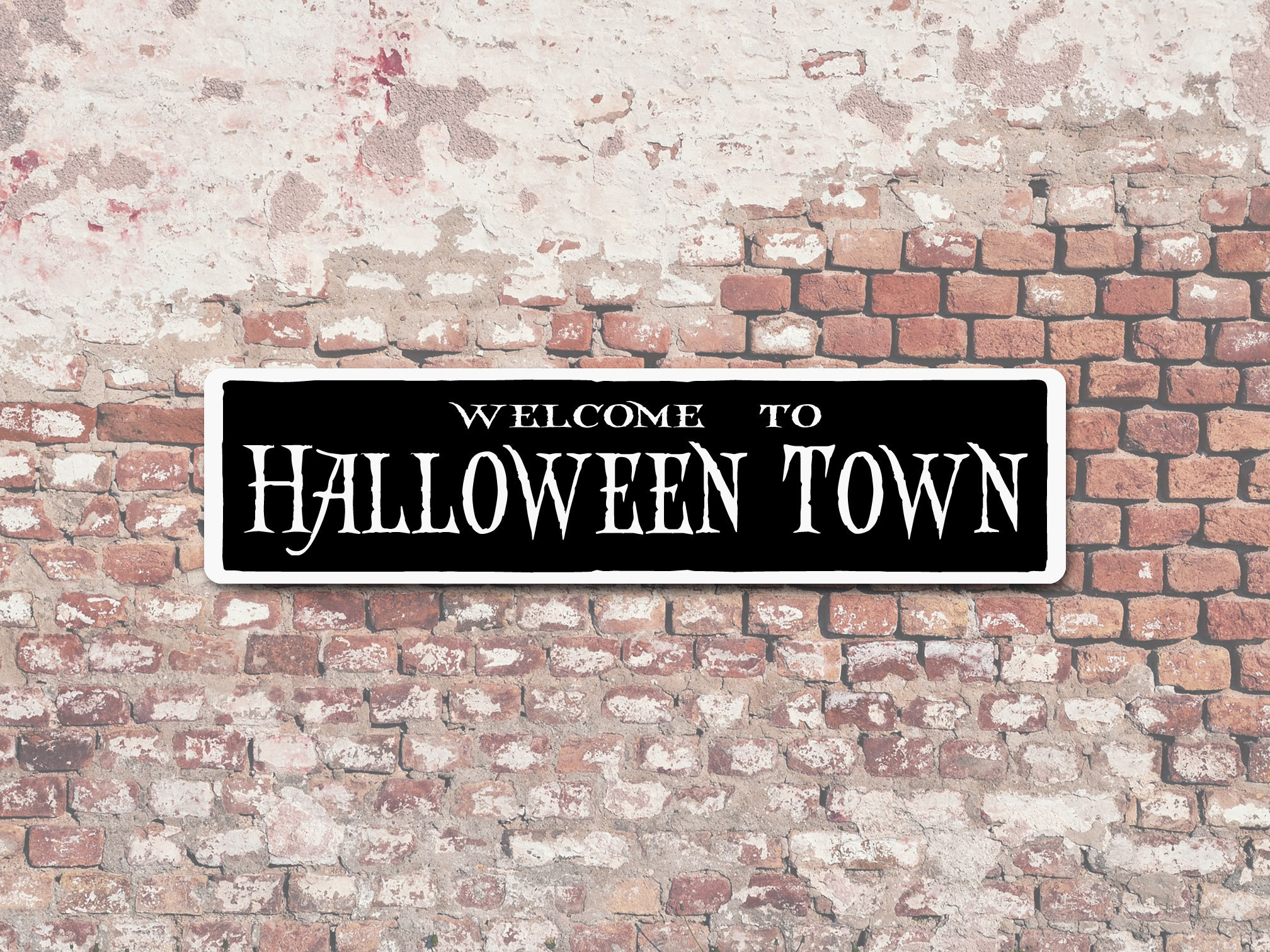 Welcome to Halloween Town 6" X 24" Aluminum Sign - Etsy