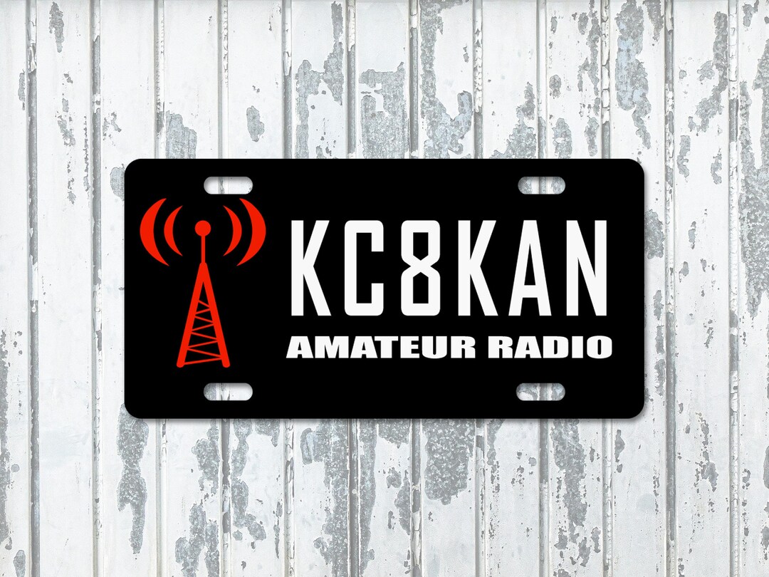 Amateur Ham Radio Custom Call Sign License Plate Vanity Plate Car Tag ...