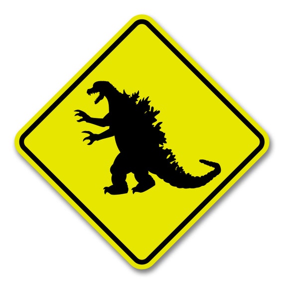 Godzilla Yellow Aluminum Sign - Etsy