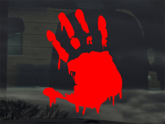 Bloody Hand Print Custom Vinyl Sticker / Decal Horror Zombie - Etsy