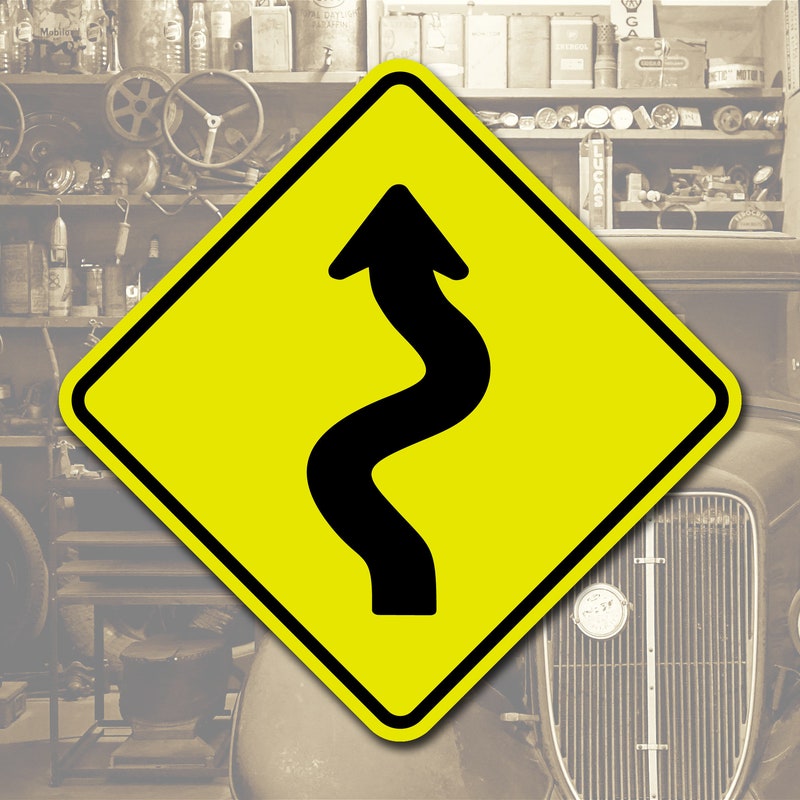 Road Curve Sign - Etsy