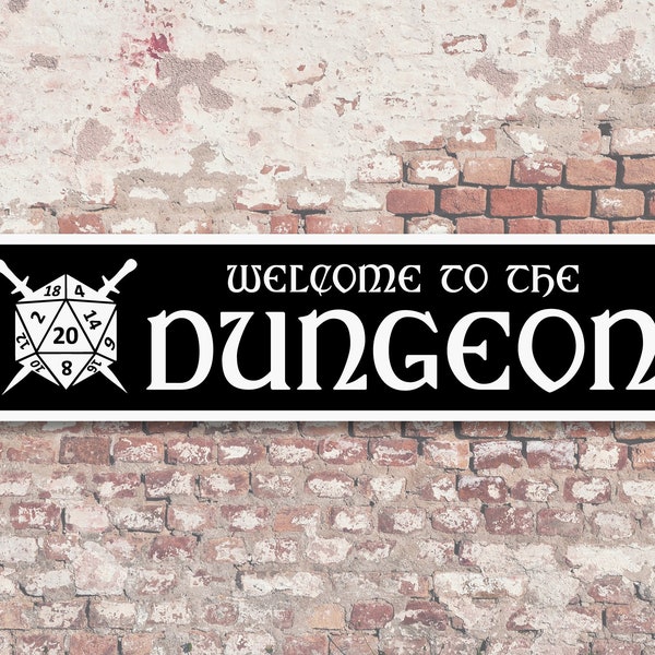 Welcome to the Dungeon Sign - Etsy