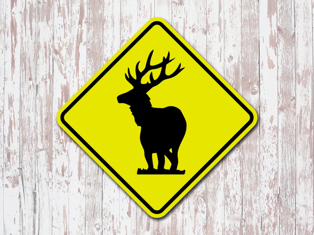 Elk Crossing Yellow Aluminum Road Street Property Caution Sign - Etsy