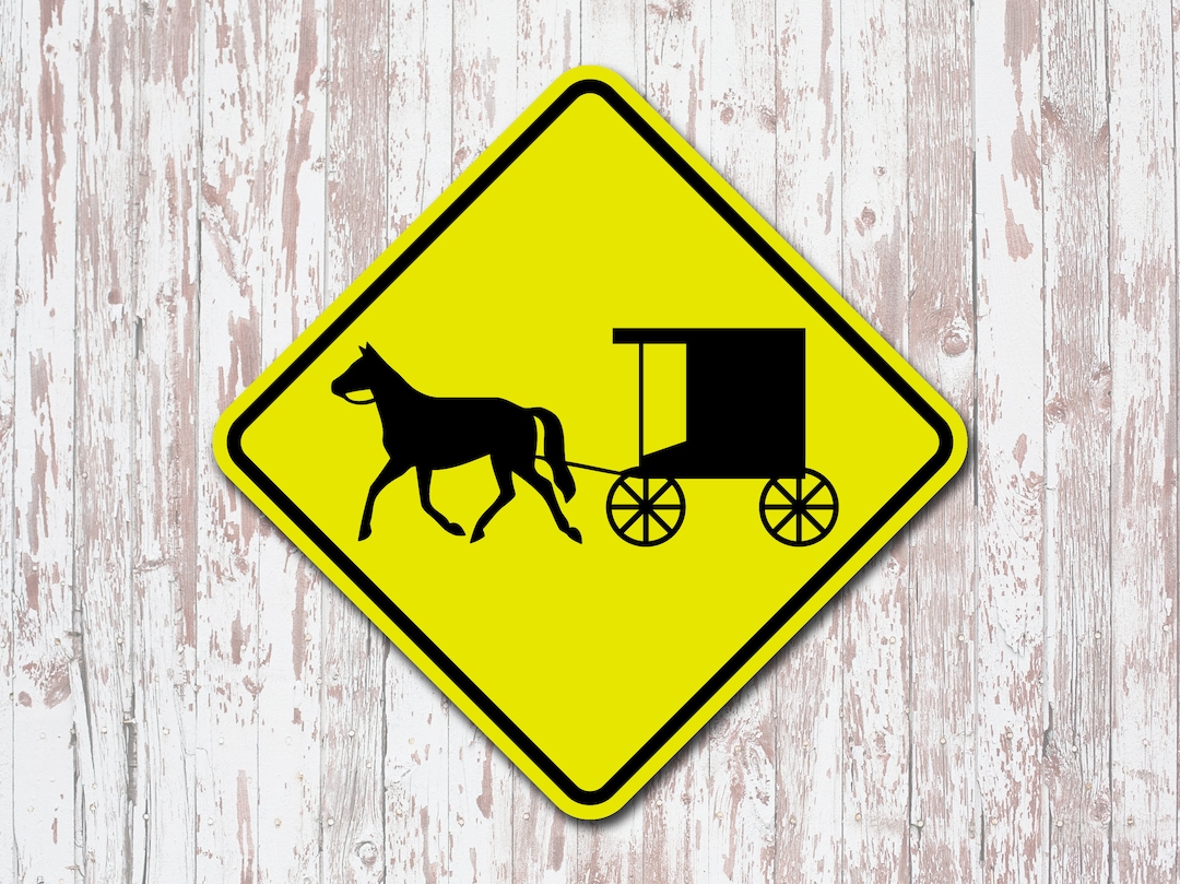 Amish Horse and Buggy Metal Crossing Sign Decor for Garage Workshop ...