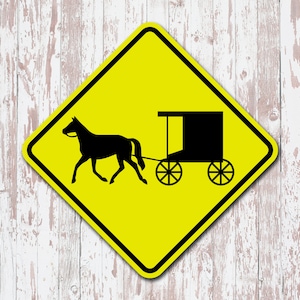 Amish Horse and Buggy Metal Crossing Sign Decor for Garage Workshop ...