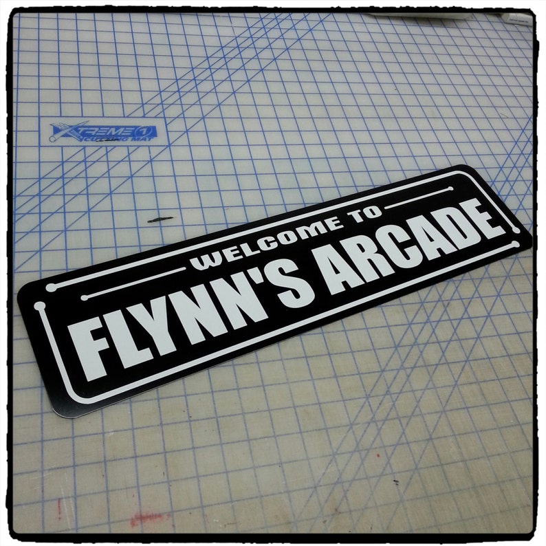 Welcome to Flynn's Arcade Aluminum Sign - Etsy