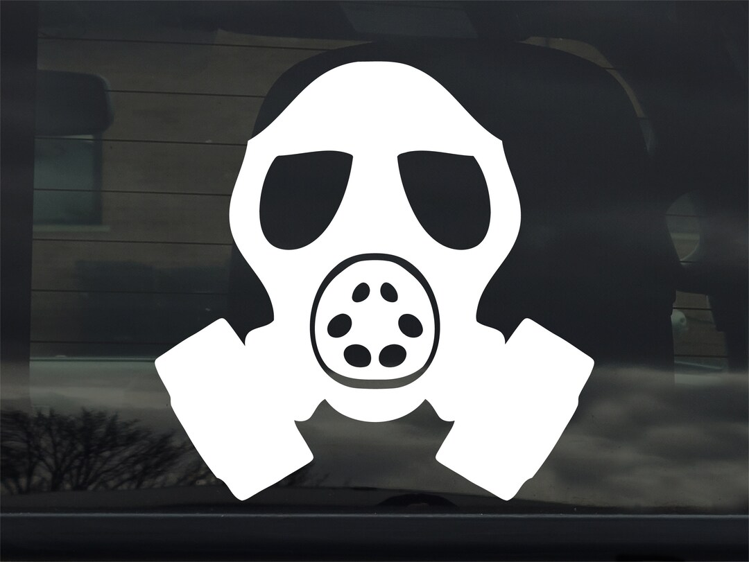 Gas Mask Custom Vinyl Sticker Decal Post Apocalyptic Toxic Hazard ...
