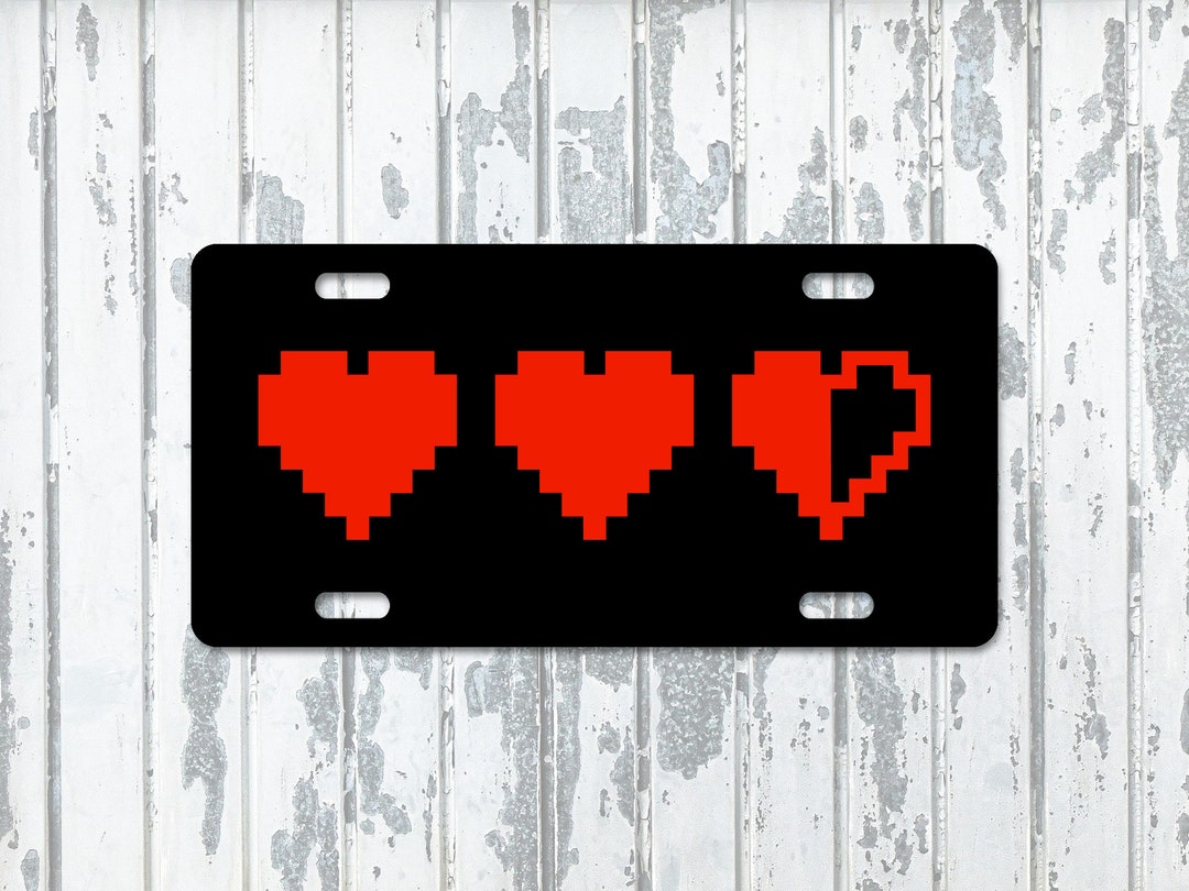 Video Game Heart Container Car License Plate Novelty Vanity Car Tag - Etsy