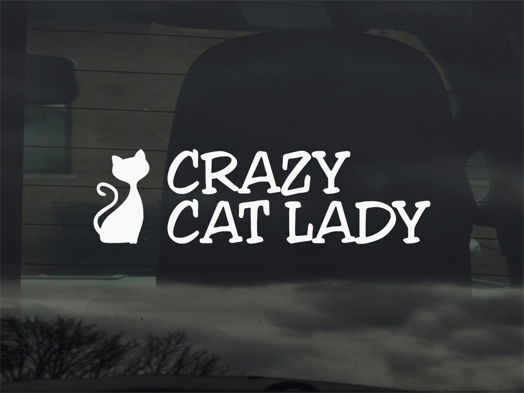 Crazy Cat Lady Vinyl Decal Sticker for Car Window Laptop Gifts & More ...