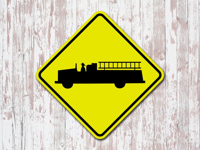 Fire Truck Fire Engine Firefighter Crossing Yellow | Etsy