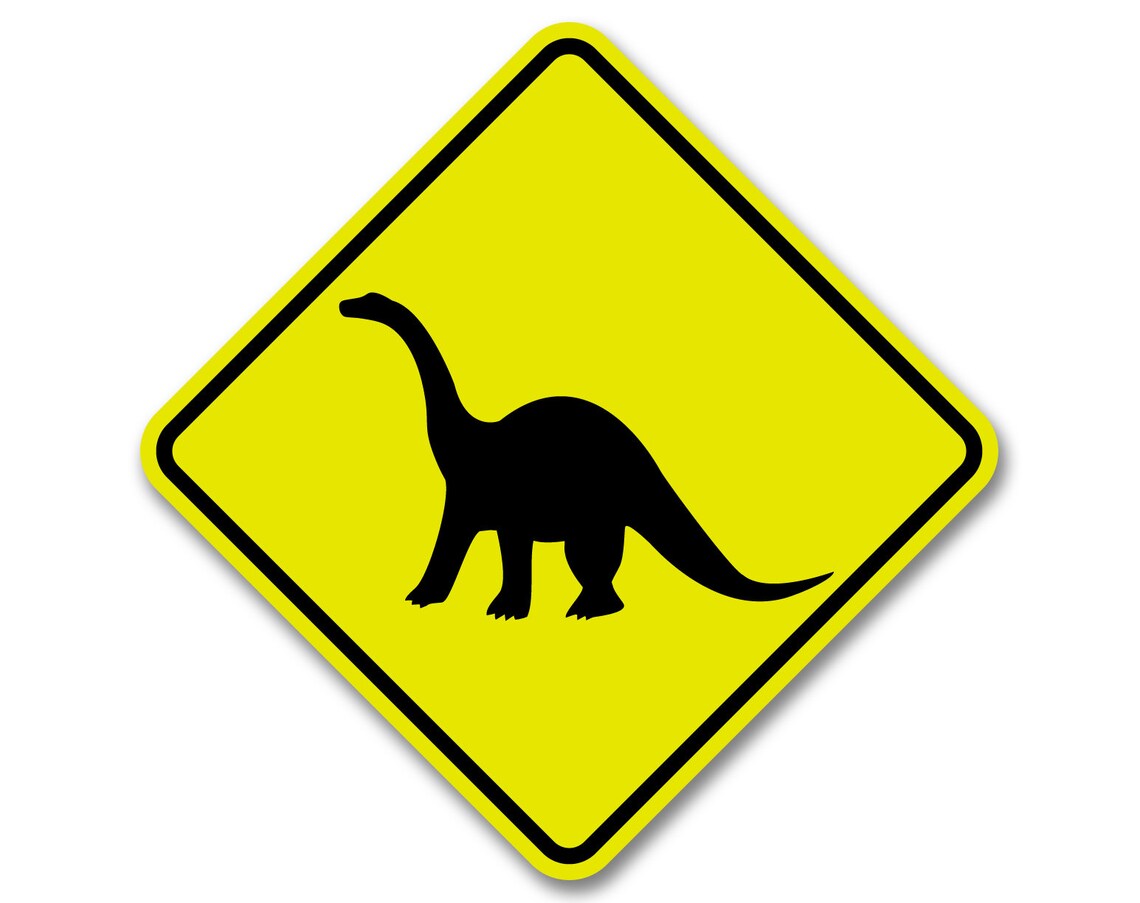 Dinosaur Brontosaurus Crossing Yellow Aluminum Sign - Etsy