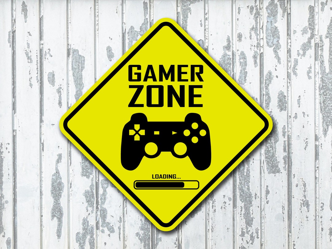 Gamer Zone 16" Aluminum Sign Game Room Man Cave Video Game Arcade Gamer ...