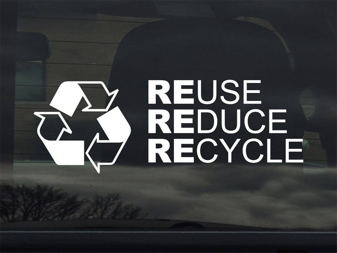 Reuse, Reduce, Recycle - Recycling Symbol - Custom Vinyl Sticker ...