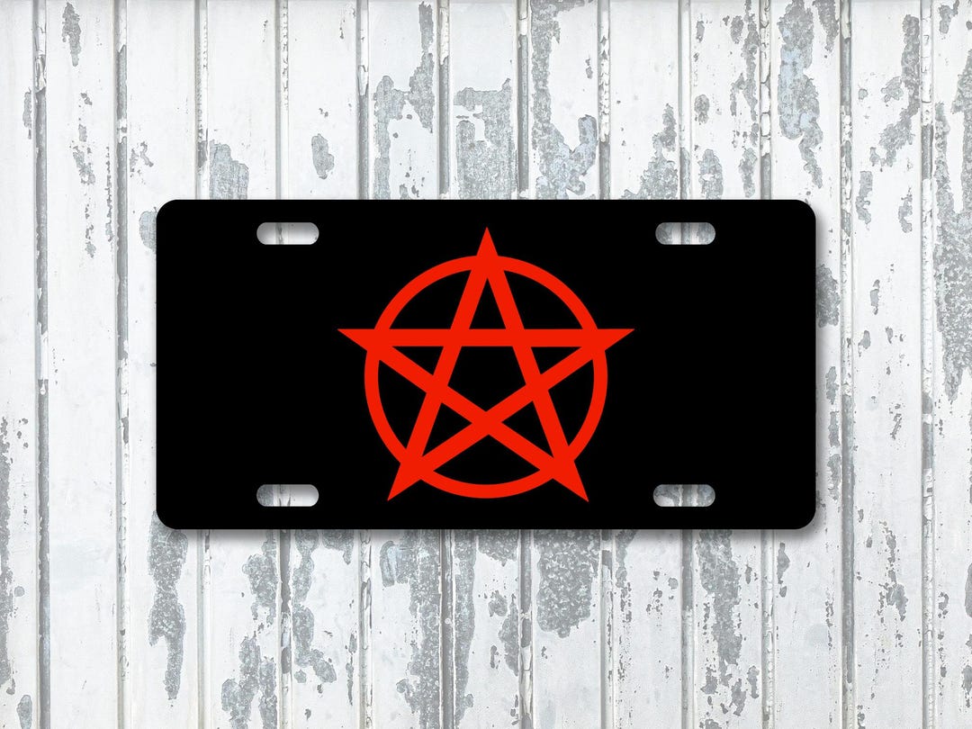 Pentagram License Plate Novelty Vanity Plate Car Tag Satan Witch Wicca ...