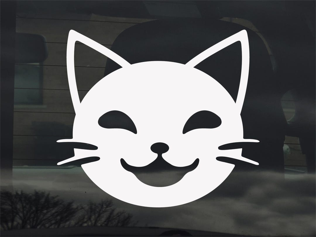 Cute Happy Cat Vinyl Decal Sticker for Car Window Laptop & More - Etsy