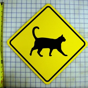 Cat Crossing Yellow Aluminum Street Sign Kitten Kitty Pet Safety Wall ...