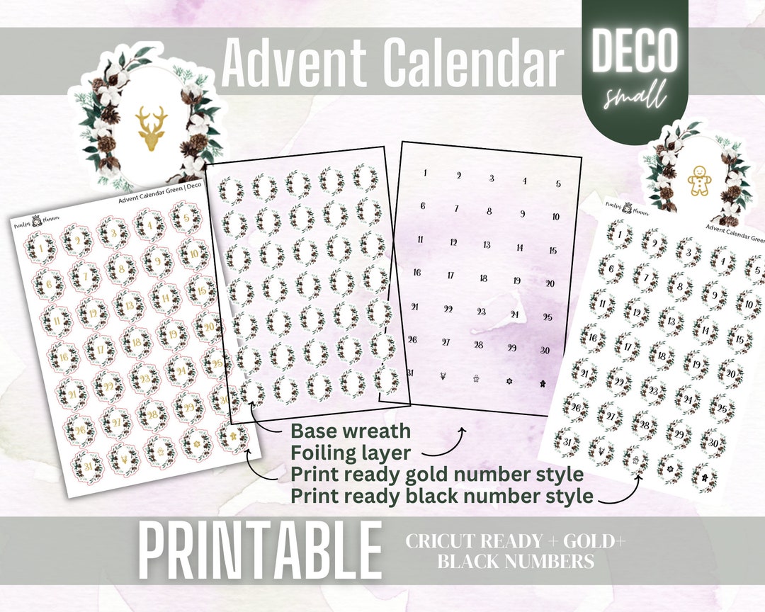 Printable Advent Calendar Stickers Christmas Journal Decor - Etsy