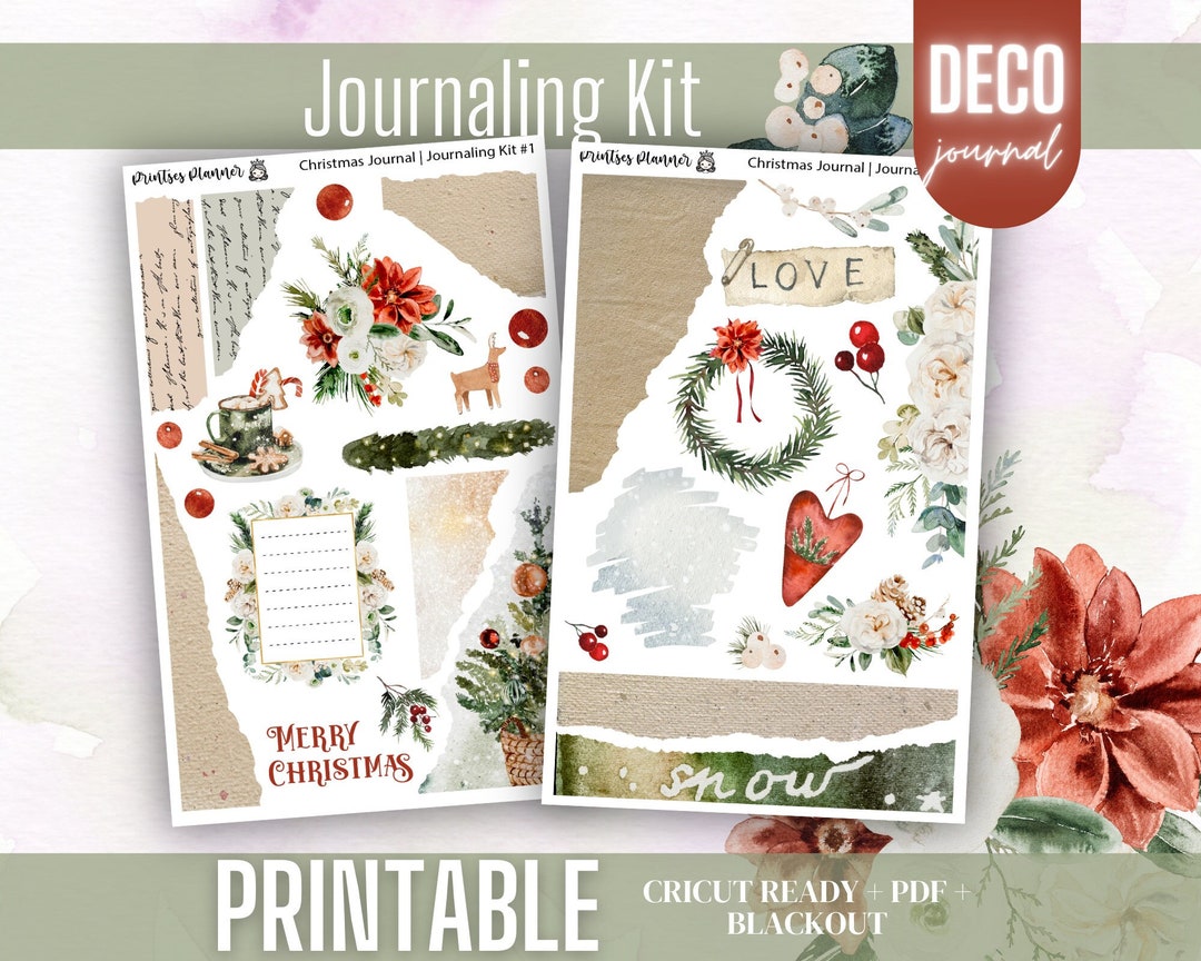 Christmas Journaling Stickers, Christmas Journal Decor, Winter Planner ...