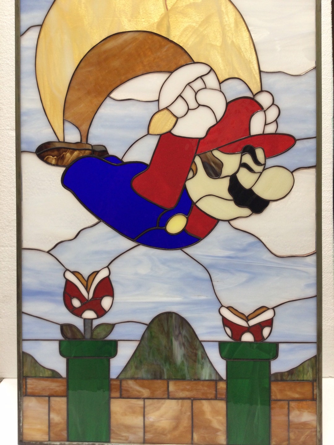Super Mario Bro’s Glass Panel - Etsy