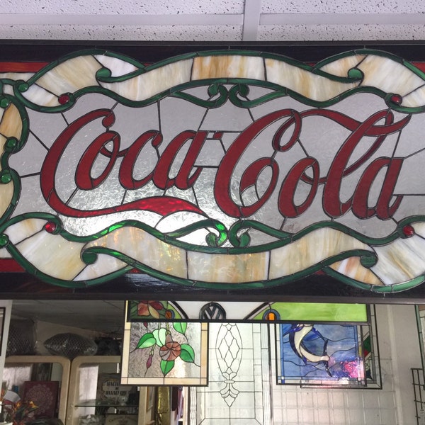 Coca Cola Stained Glass Panel - Etsy