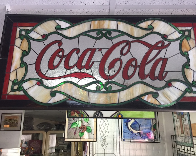 Coca Cola Stained Glass Panel - Etsy