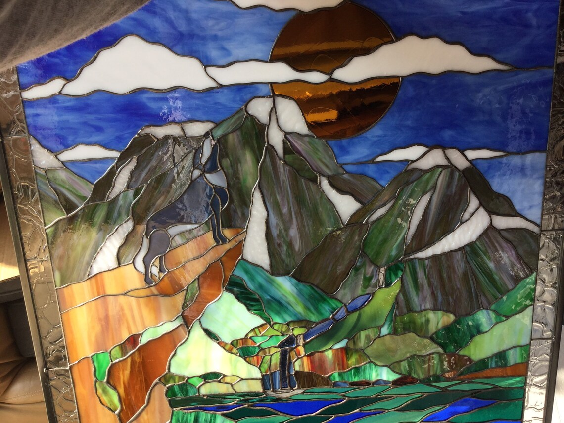Mountain Valley View glass Panel - Etsy